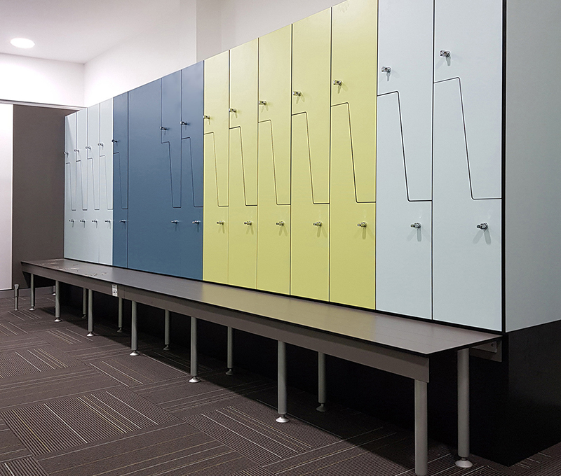 Armadietto per armadietti per palestra scolastica in laminato compatto ...